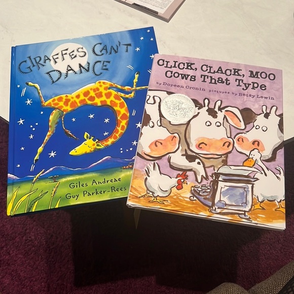 Caldecott Book | Other | 2 Hardback Childrens Books Giraffes Cant Dance ...